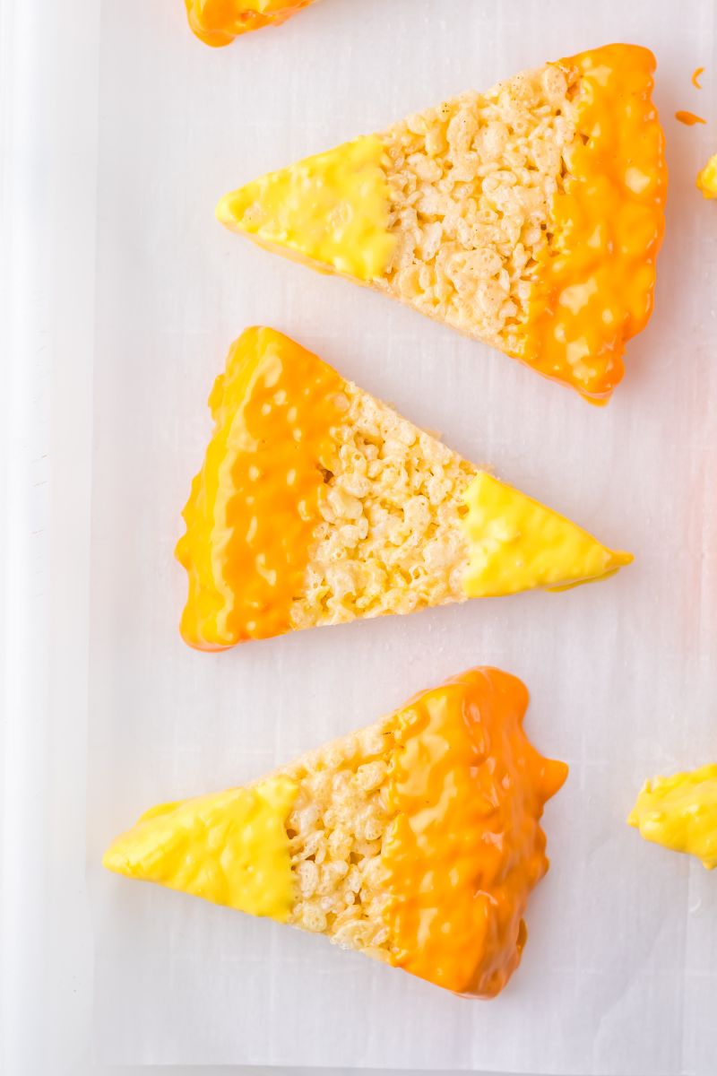 Candy Corn Rice Krispie Treats Recipe - Me Want Marshmallow